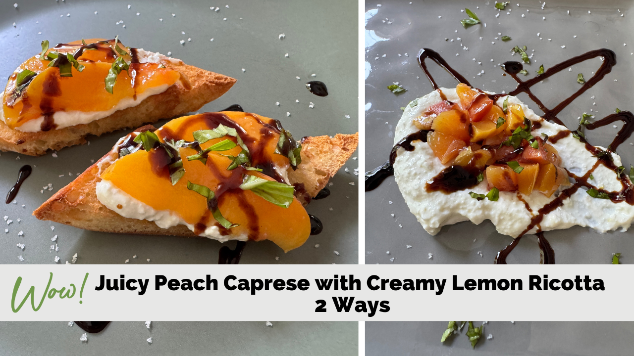 Juicy Peach Bruschetta with Lemony Ricotta – Stacey Hawkins