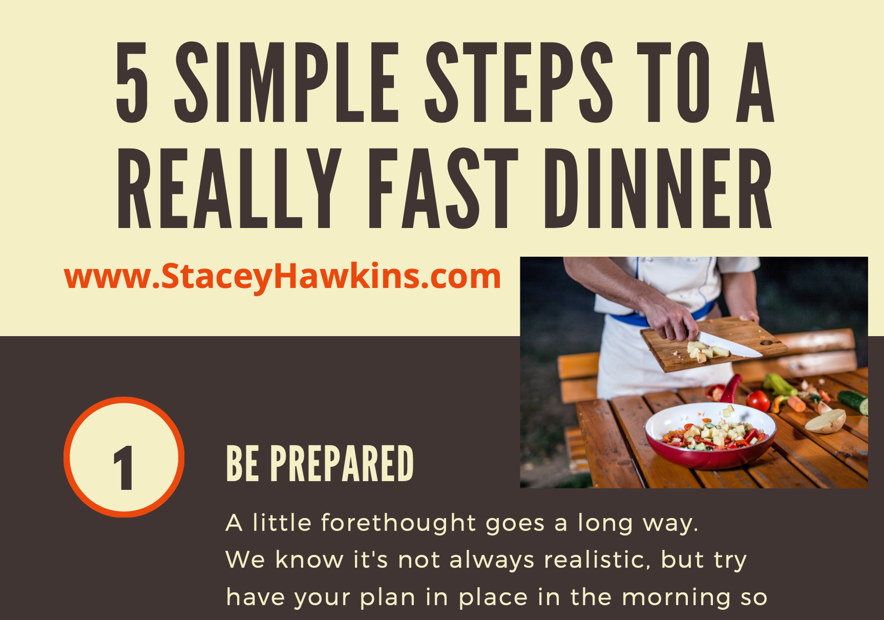 5 Simple Steps to Fast Dinners – Stacey Hawkins