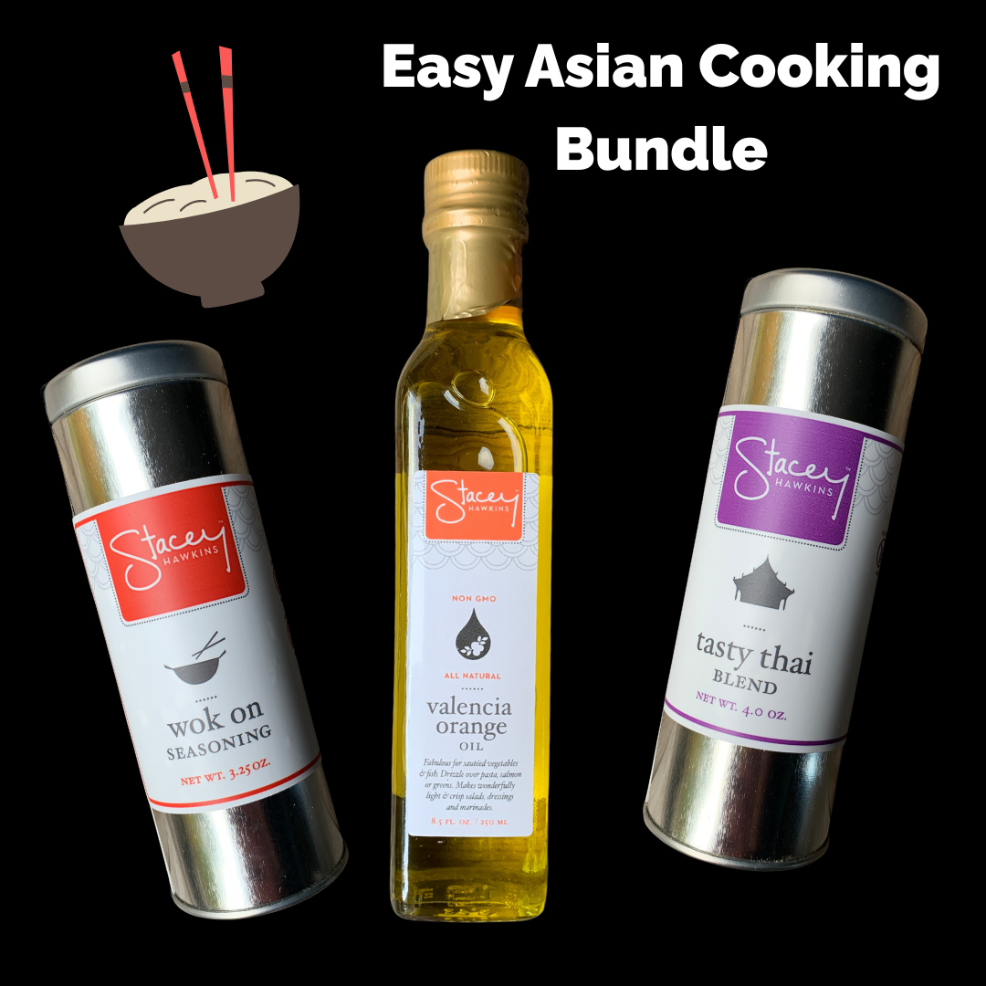 Easy Asian Cooking Bundle- Wok On, Tasty Thai, Valencia Orange Oil ...